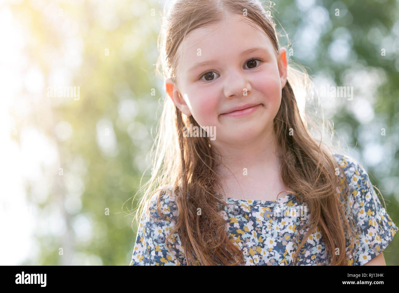 Pretty Girl With Brown Hair Smiling