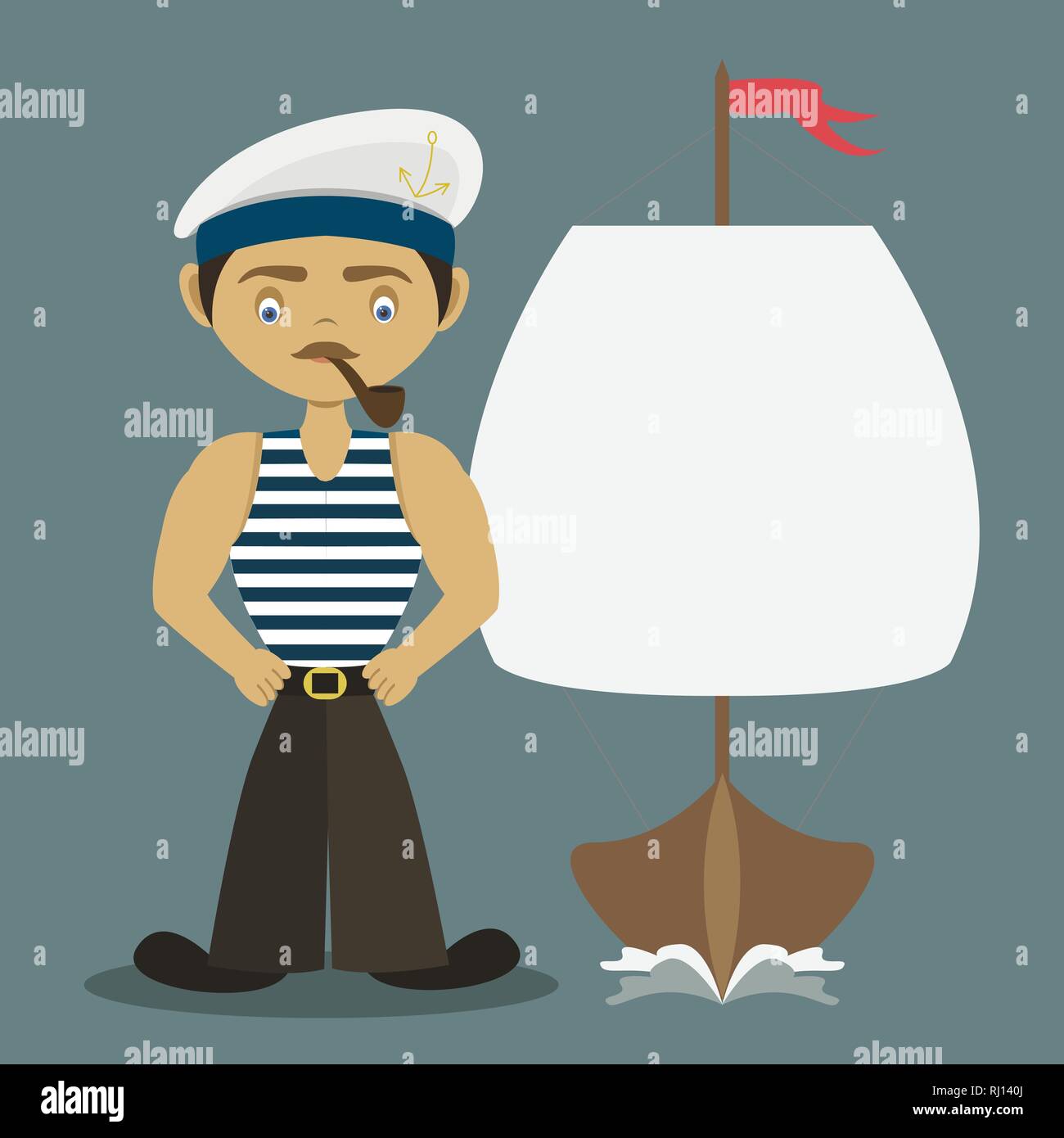 Serious sailor Stock Vector Images - Alamy