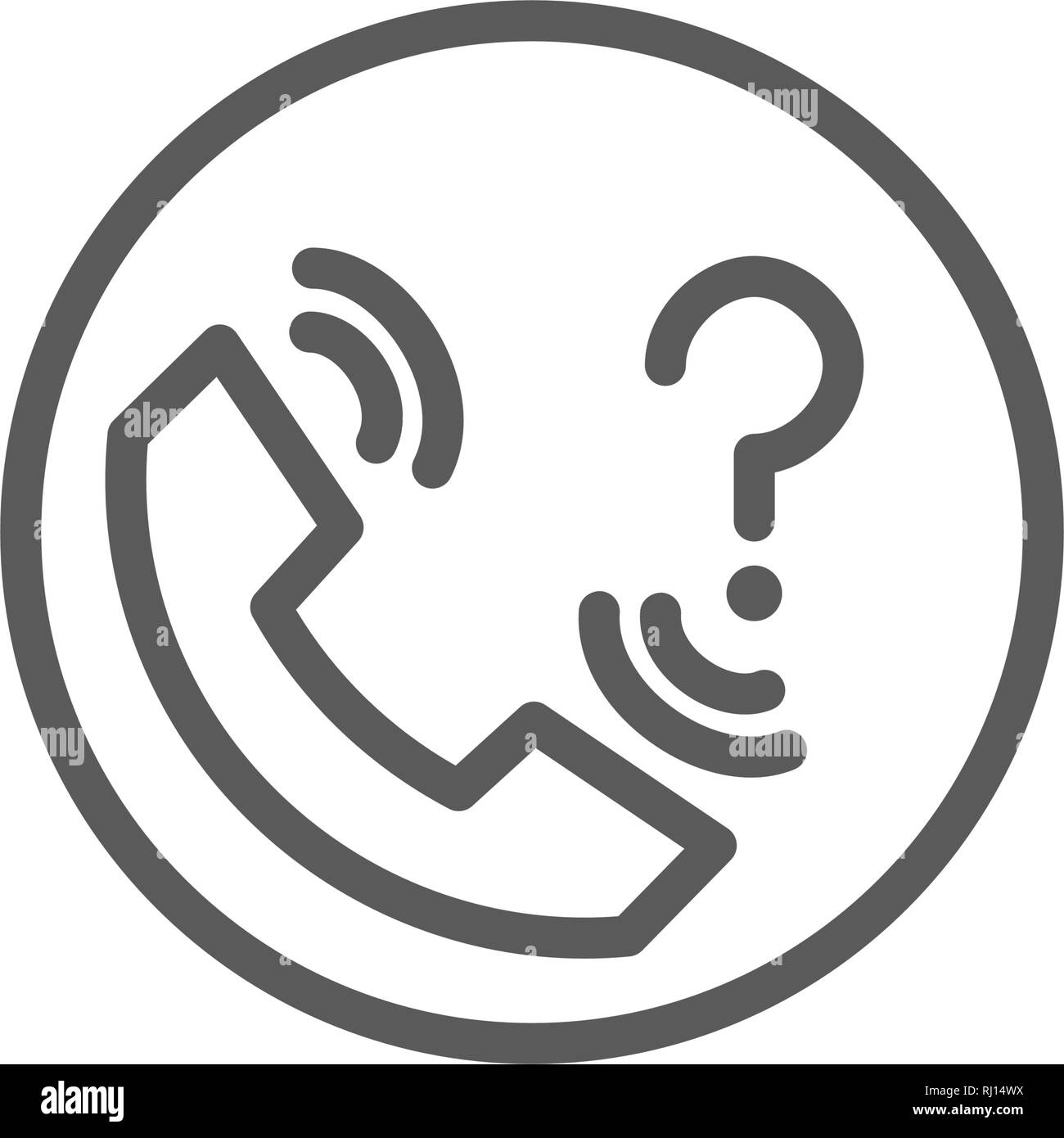 Contact support with question mark line icon Stock Vector Image & Art ...