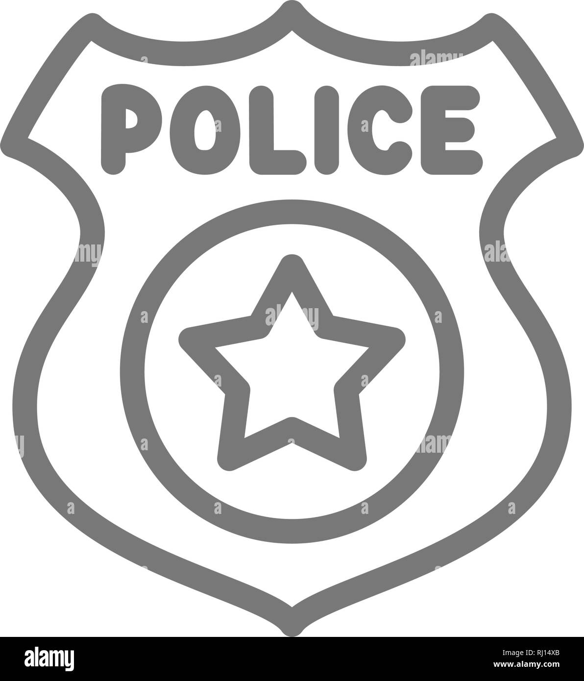 Justice star icon outline hi-res stock photography and images - Alamy