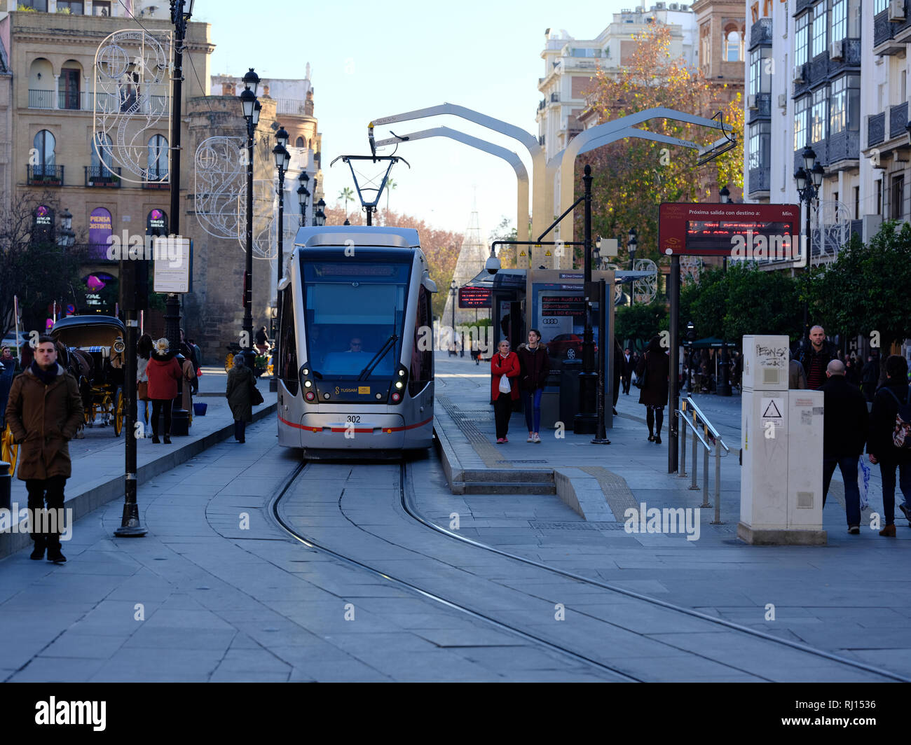 Modern Electric Tram Seville Spain Stock Photo - Alamy