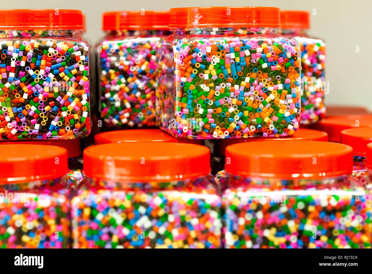 Transparent boxes with colorful details for handicrafts - image Stock ...