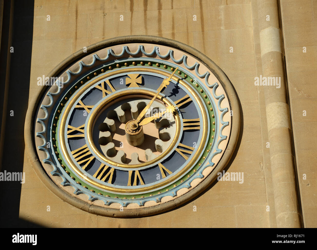 Cathedral clock above the south door, Norwich Cathedral Norfolk ...