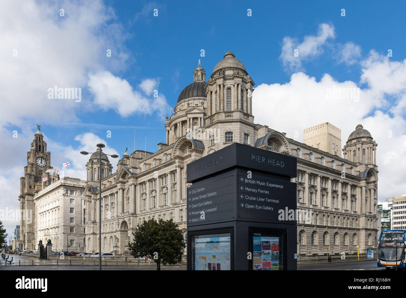Pier Head with the Port of Liverpool Building, Cunard Building and ...