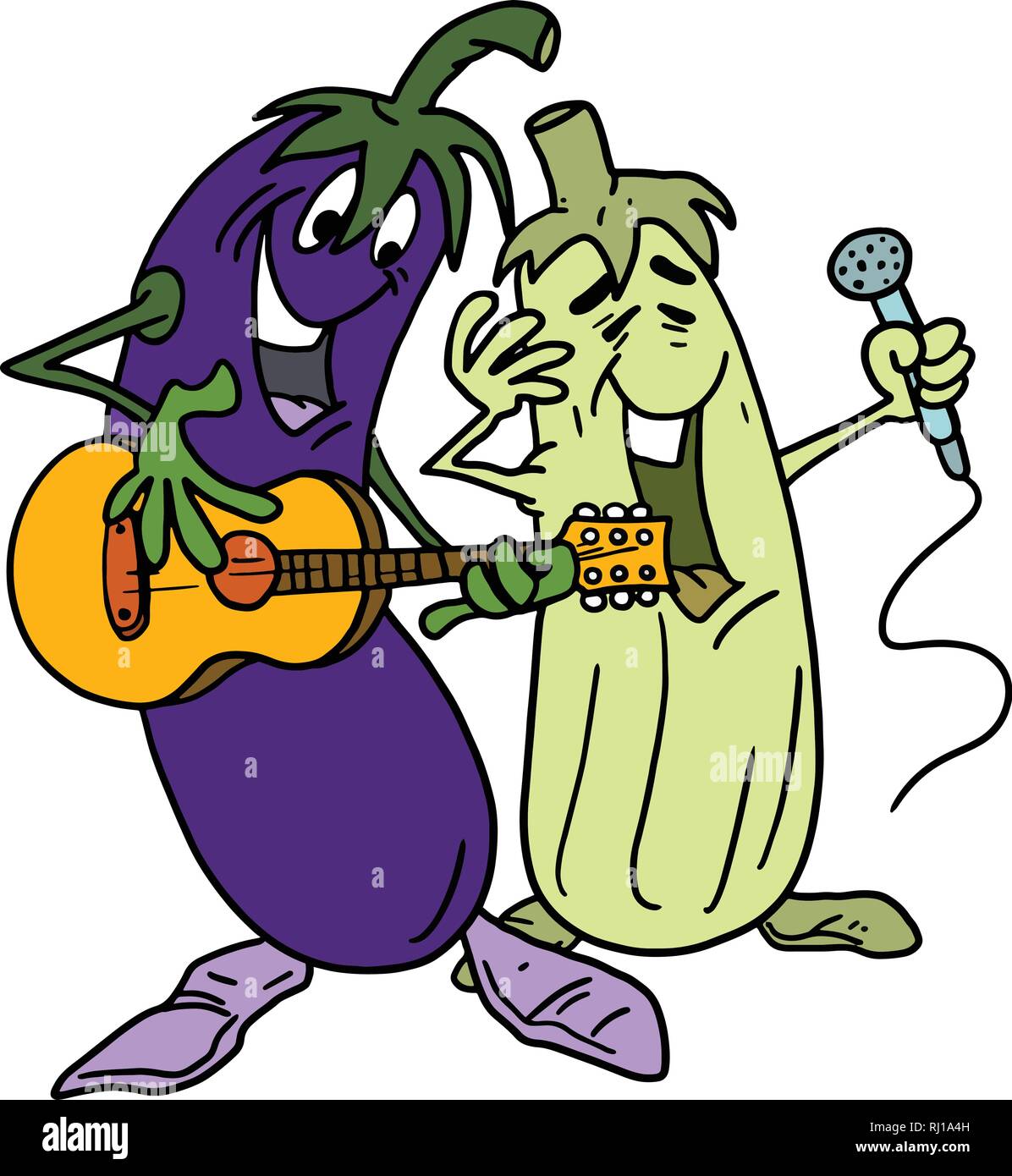 Cartoon vegetables playing guitar and singing Stock Vector Image & Art ...