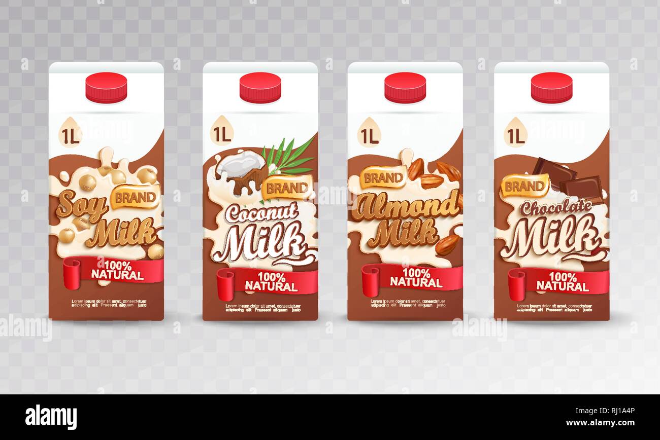 Milk carton set Stock Vector Images - Alamy