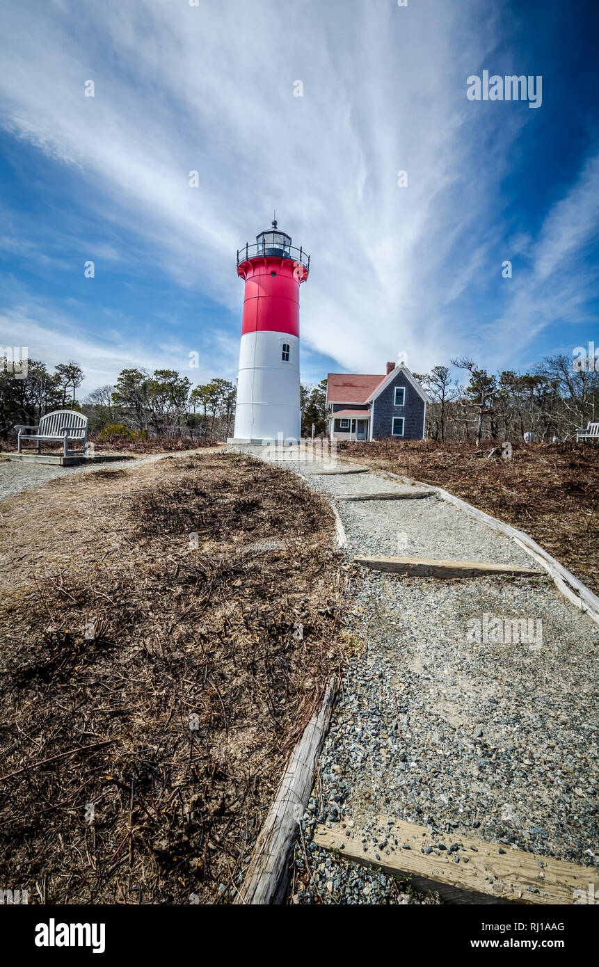 Nauset Beach Light House is a restored lighthouse on the Cape Cod ...