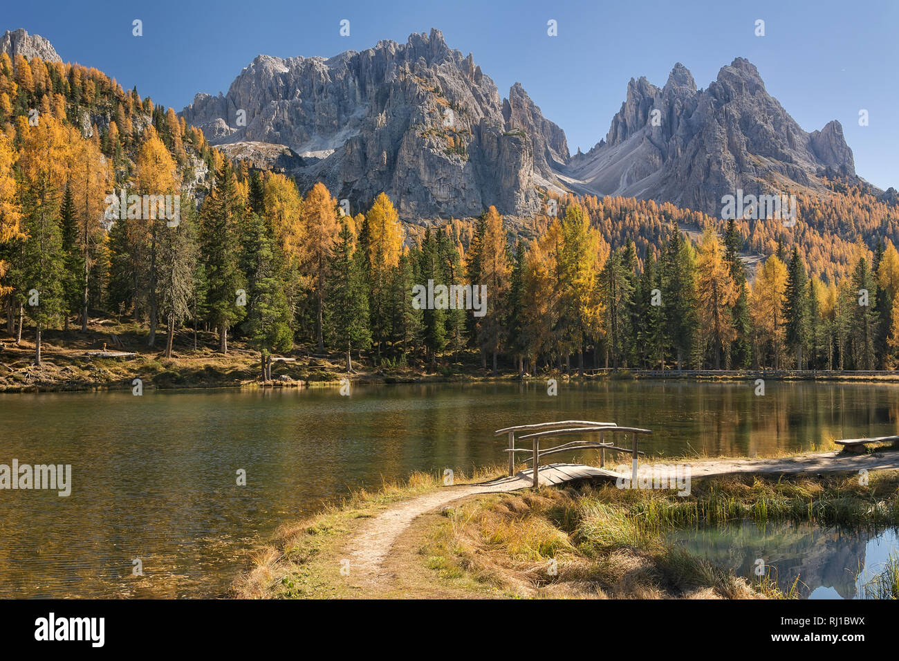 Cadini di Misurina view from Antorno Lake Stock Photo - Alamy