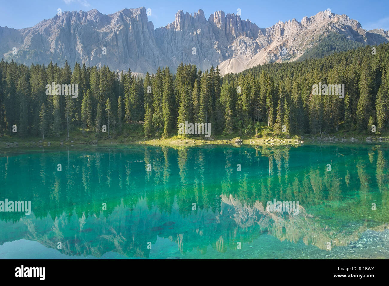 Lake of Carezza, Bolzano, Italy Stock Photo - Alamy