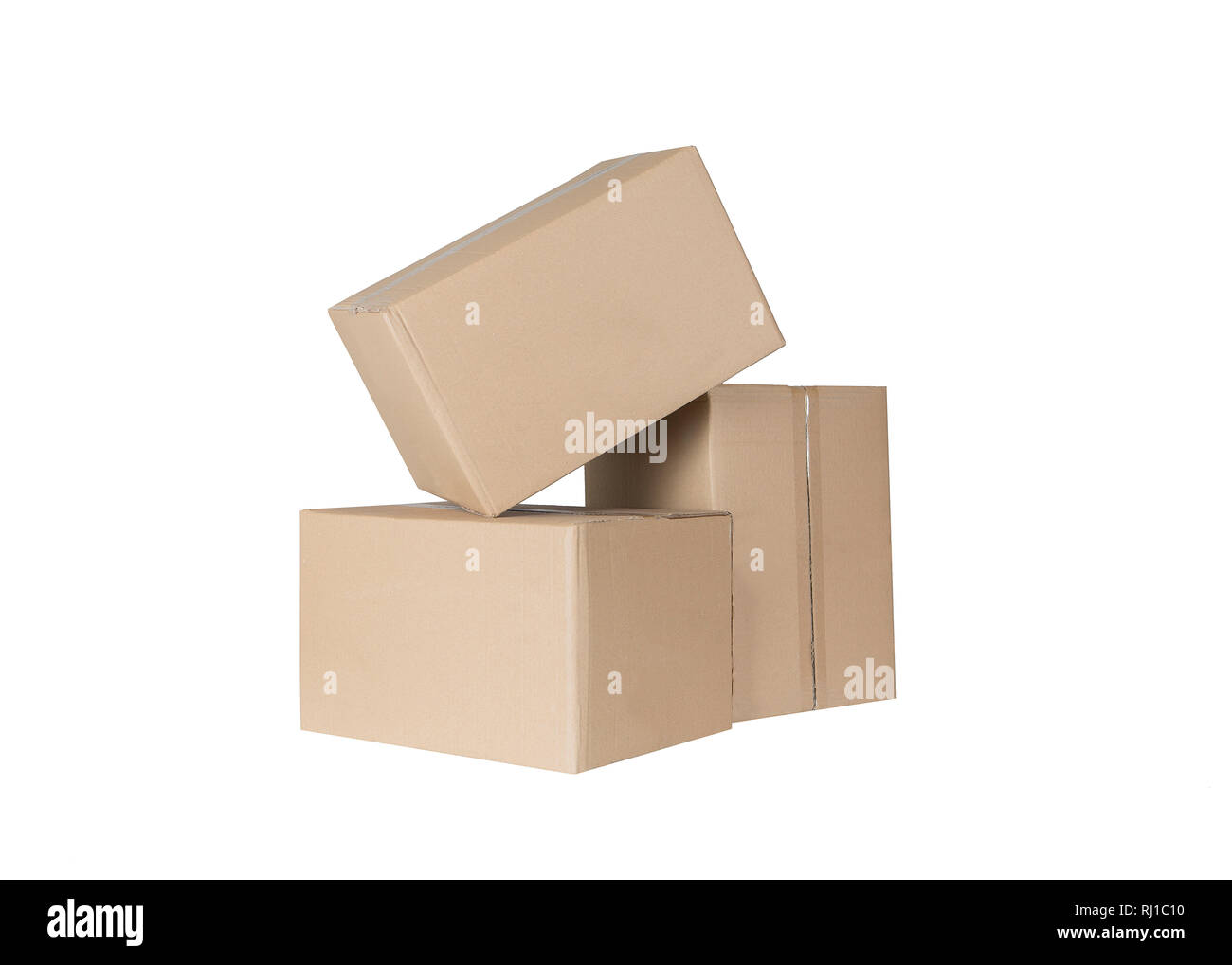 isolated three carton box Stock Photo - Alamy