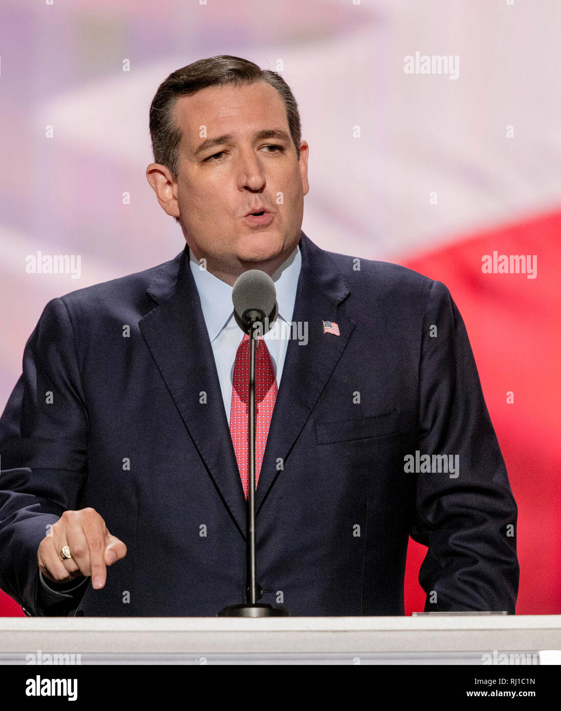 Cleveland, Ohio, USA, July 20, 2016 Texas Senator Ted Cruz addresses ...