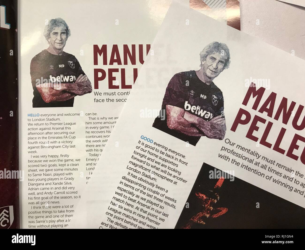 General view of the matchday programme before the Premier League match ...