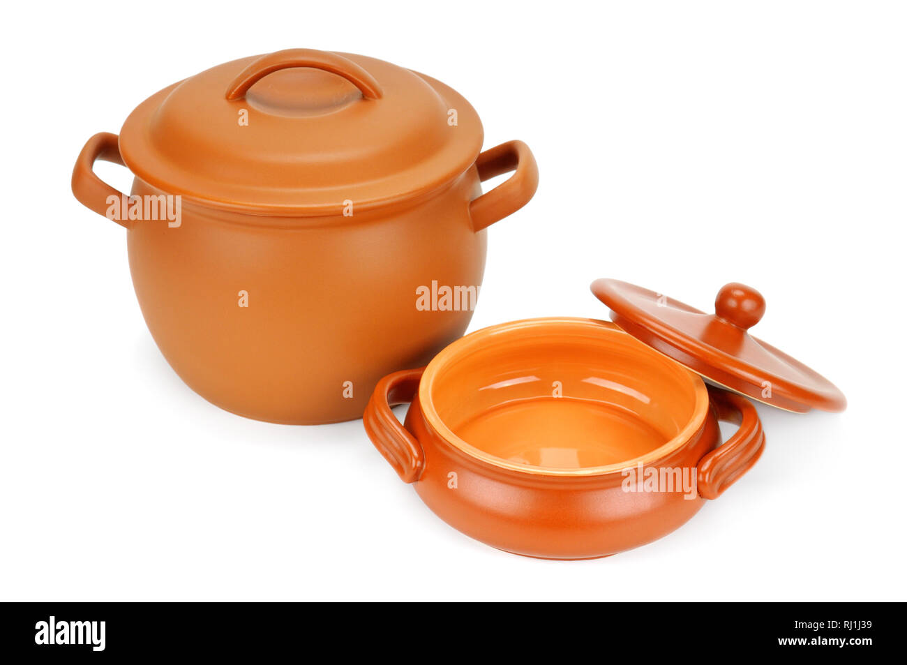 clay pots isolated on white background Stock Photo - Alamy
