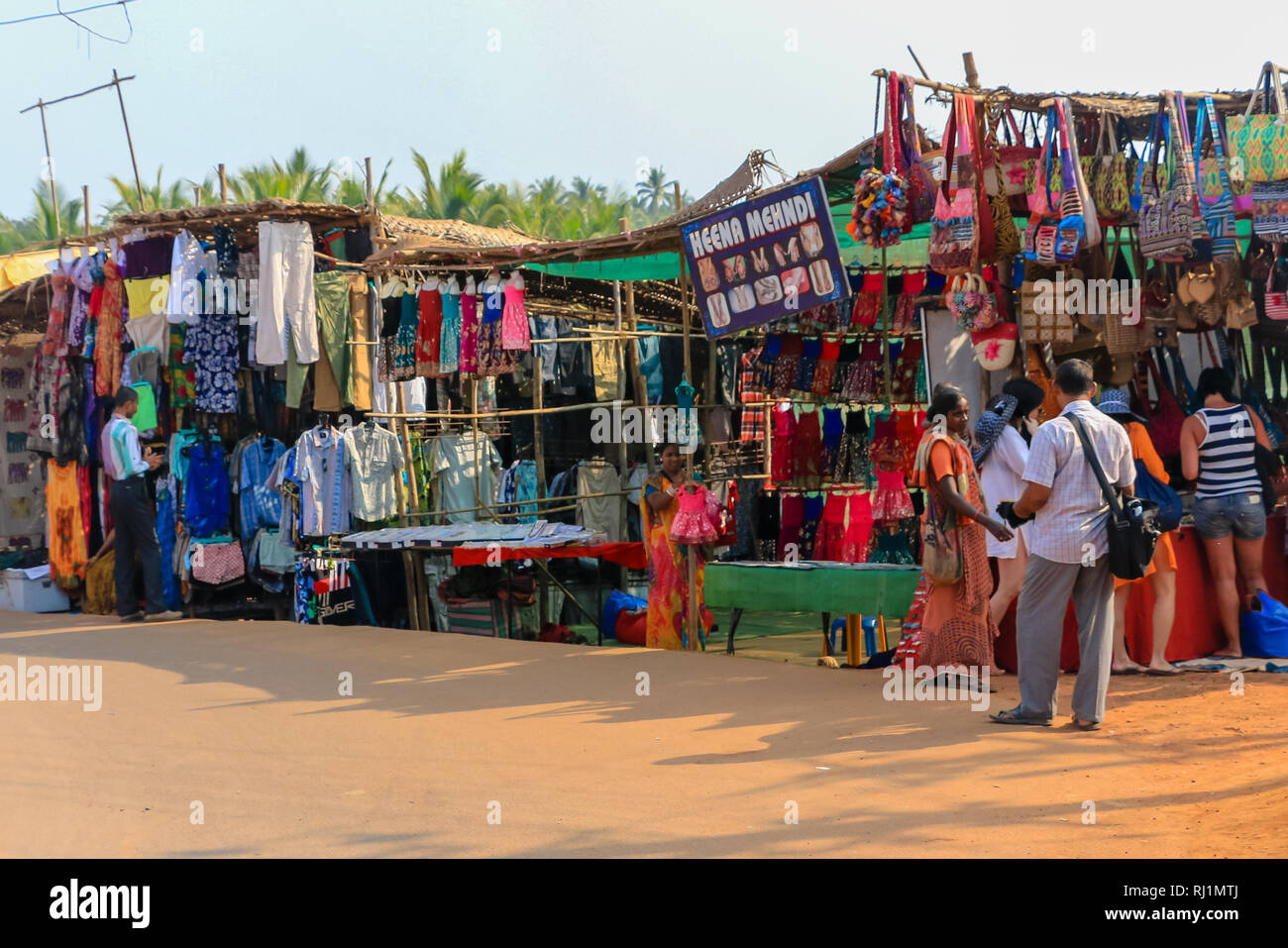 Anjuna beach markets goa hi-res stock photography and images - Alamy