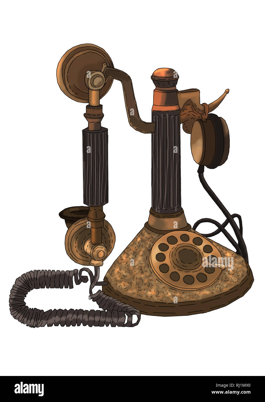 Antique phone steampunk Stock Photo - Alamy