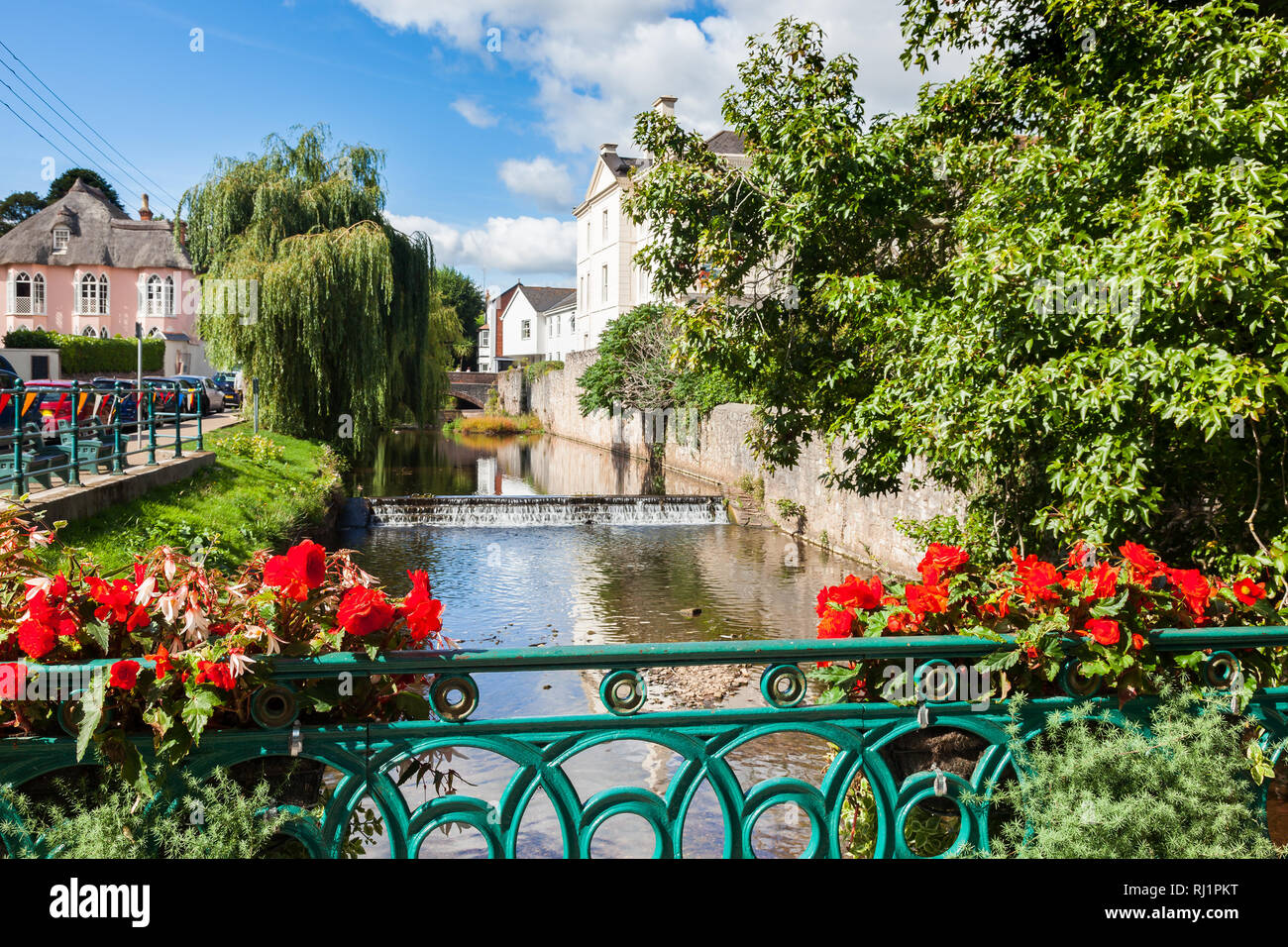 The river flowing through the town of Dawlish Devon England UK Europe ...