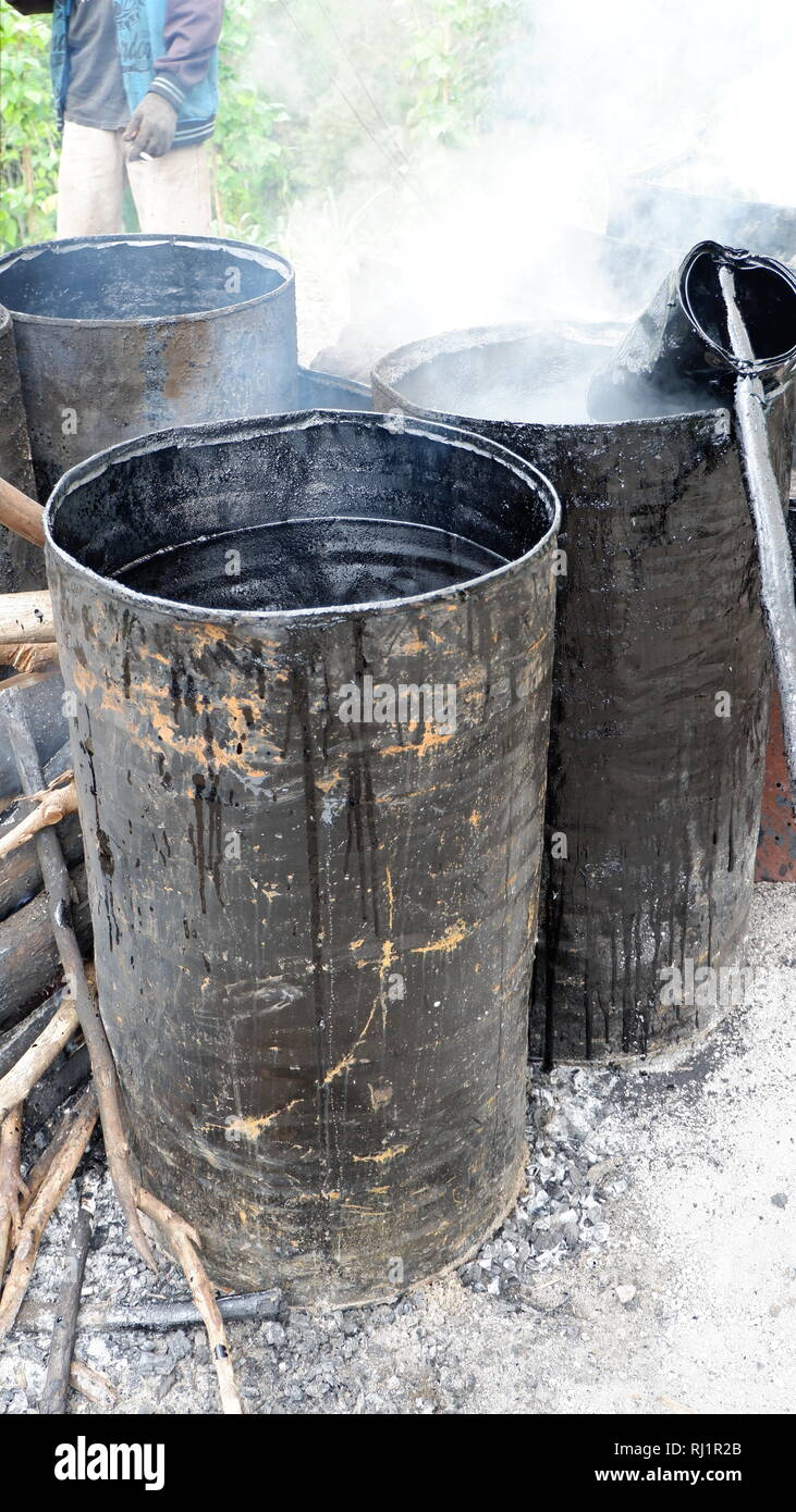 Burning asphalt hi-res stock photography and images - Alamy