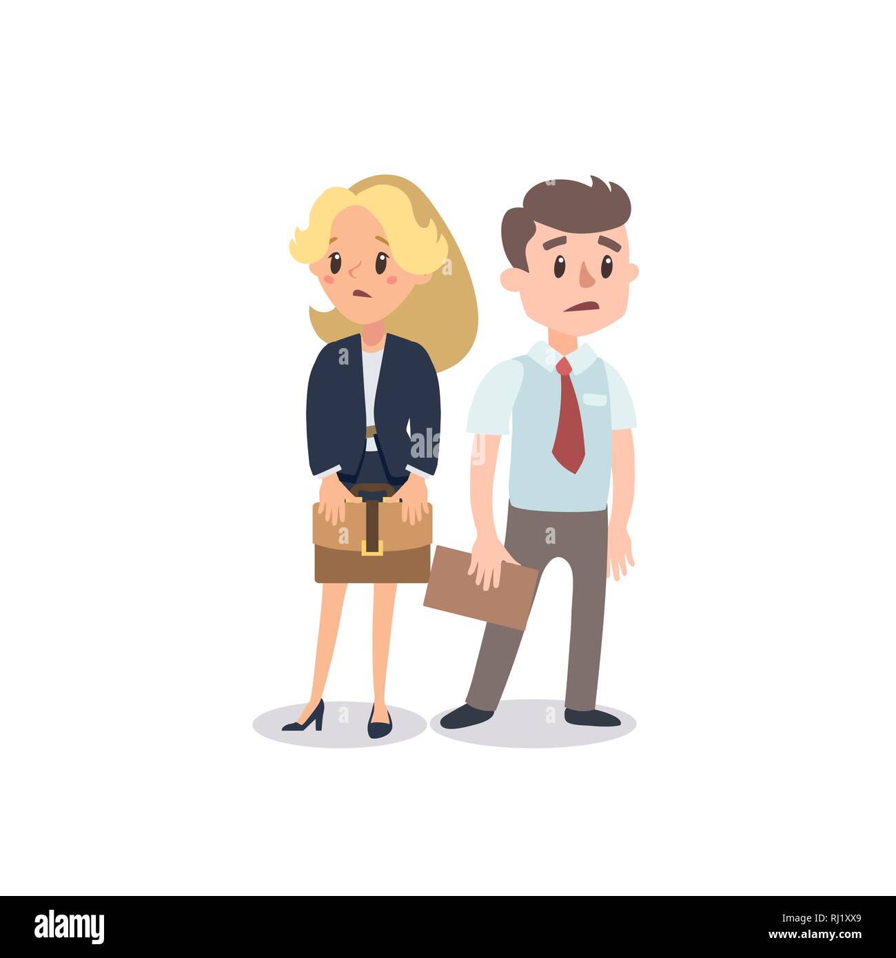 Man and woman present a project. Vector illustration with cartoon ...