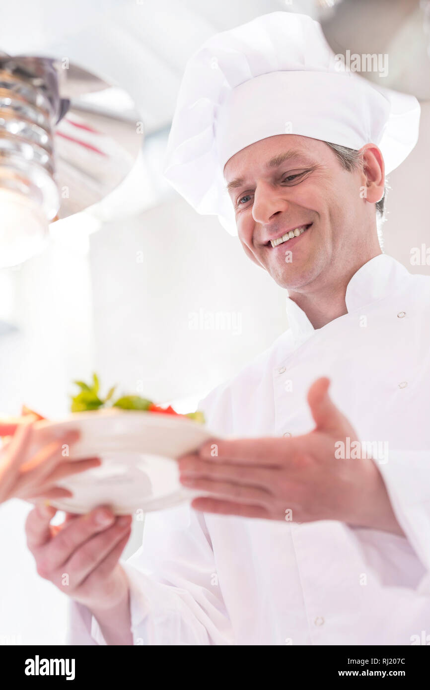 Chef holding plate smiling hi-res stock photography and images - Alamy