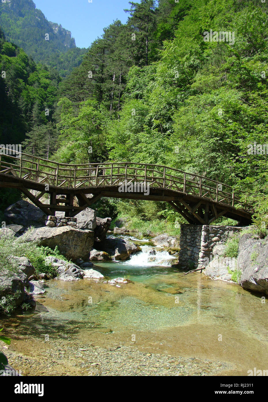 Enipeas Canyon in Olympus national park (northeastern Greece Stock ...