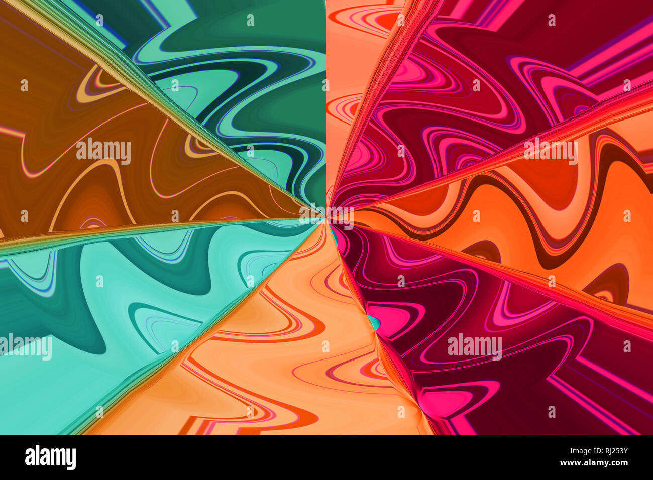 Blue, brown and violet pastel rays with different waves, abstract ...