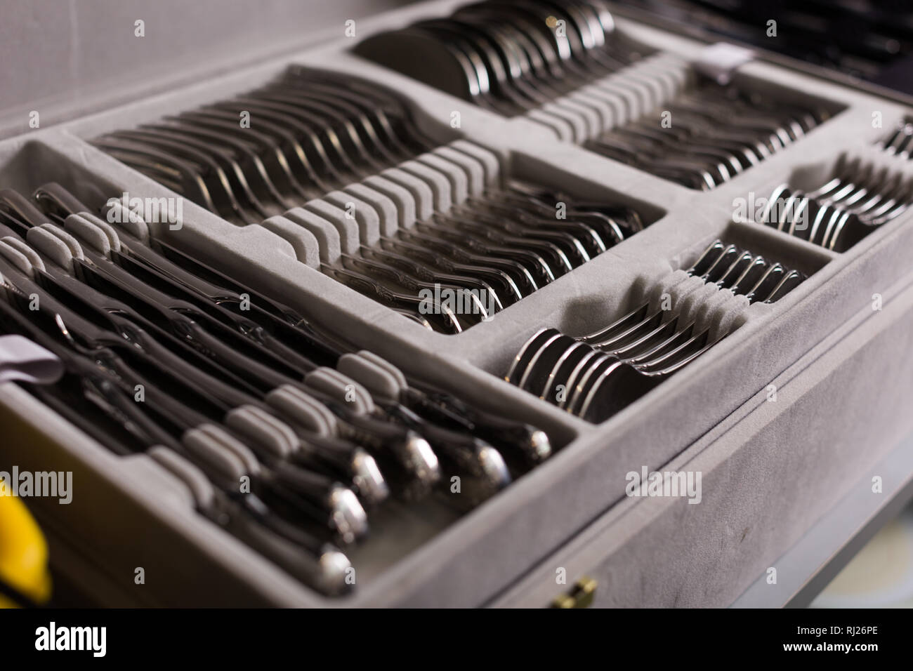 Image of cutlery on the table in the restaurant Stock Photo - Alamy