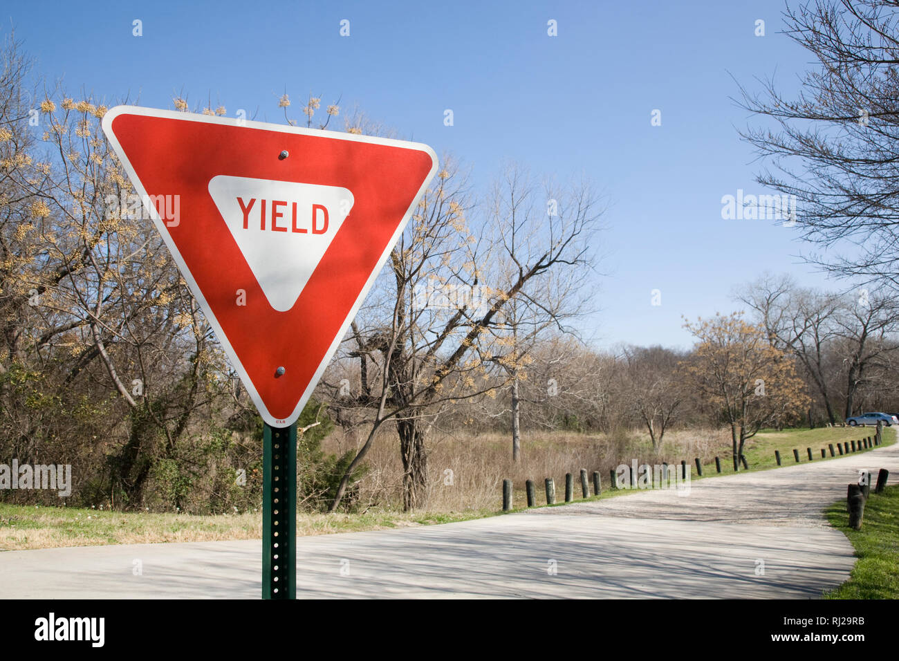 Triangular road sign yield hi-res stock photography and images - Alamy