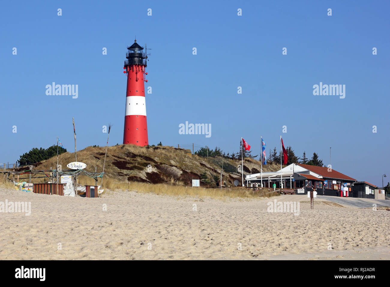 Lighthouse and beach in the South of Sylt Stock Photo - Alamy