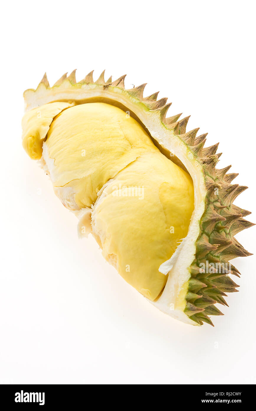 Durian fruit isolated on white background Stock Photo - Alamy