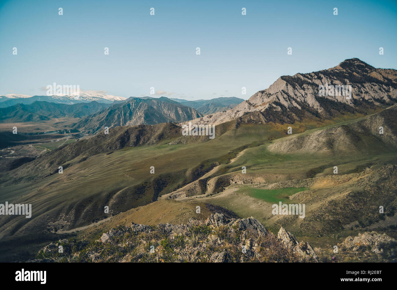 Mountain landscapes of the Chui tract, Altai. Valley Chuya ...