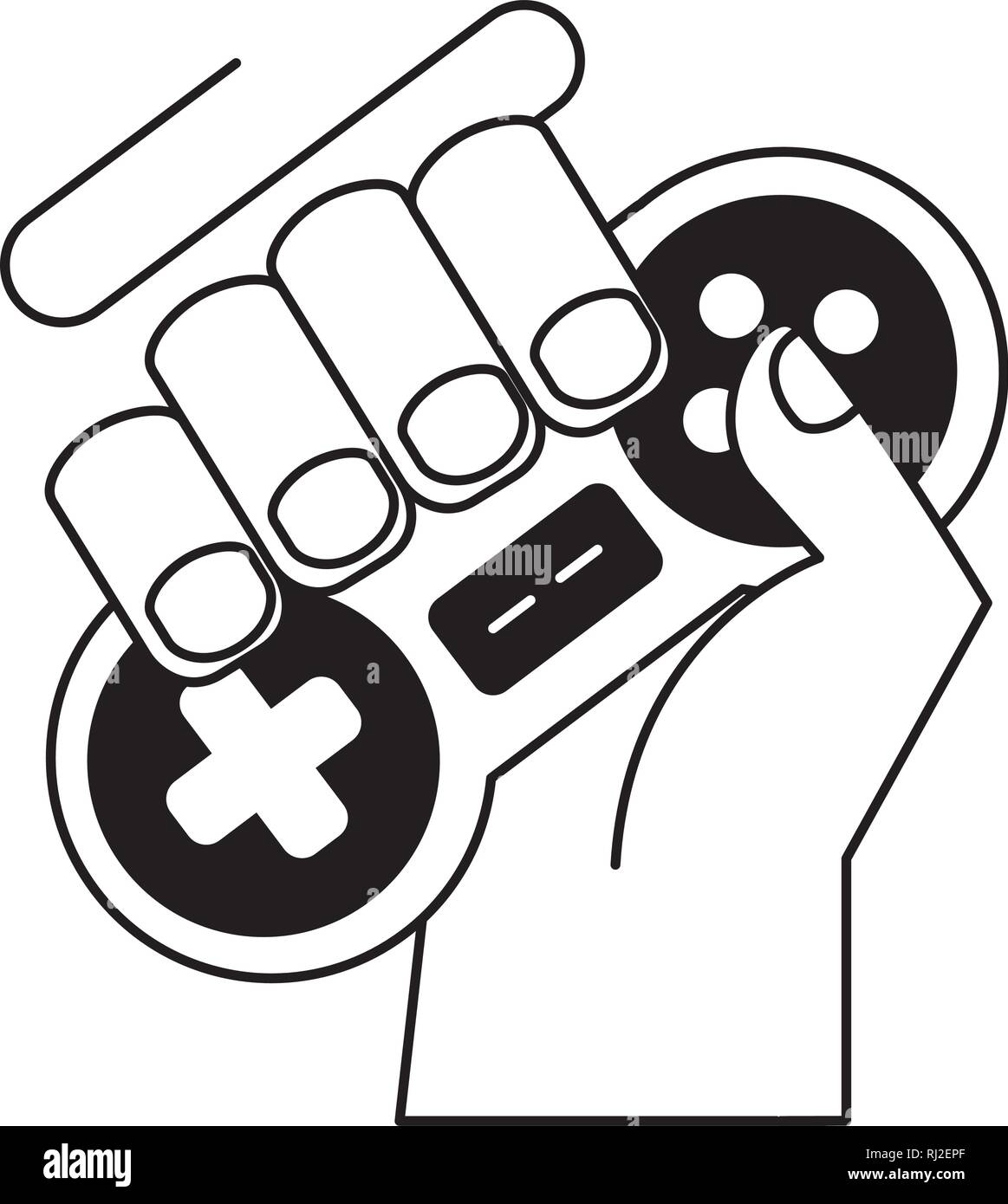 hand with controller video game Stock Vector Image & Art - Alamy
