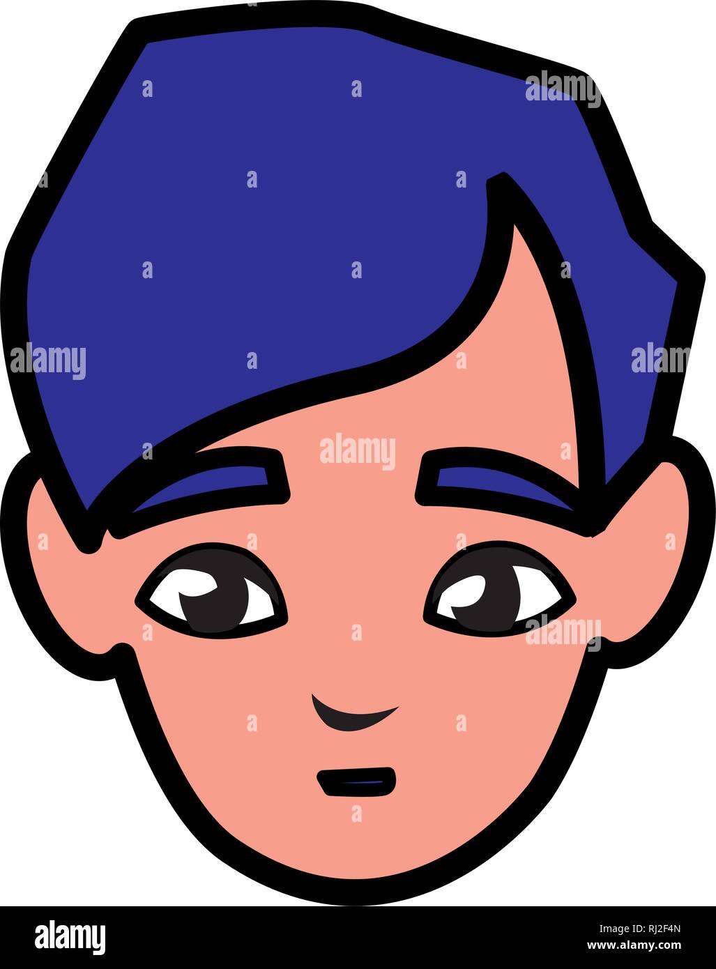 cute little boy head character vector illustration design Stock Vector ...