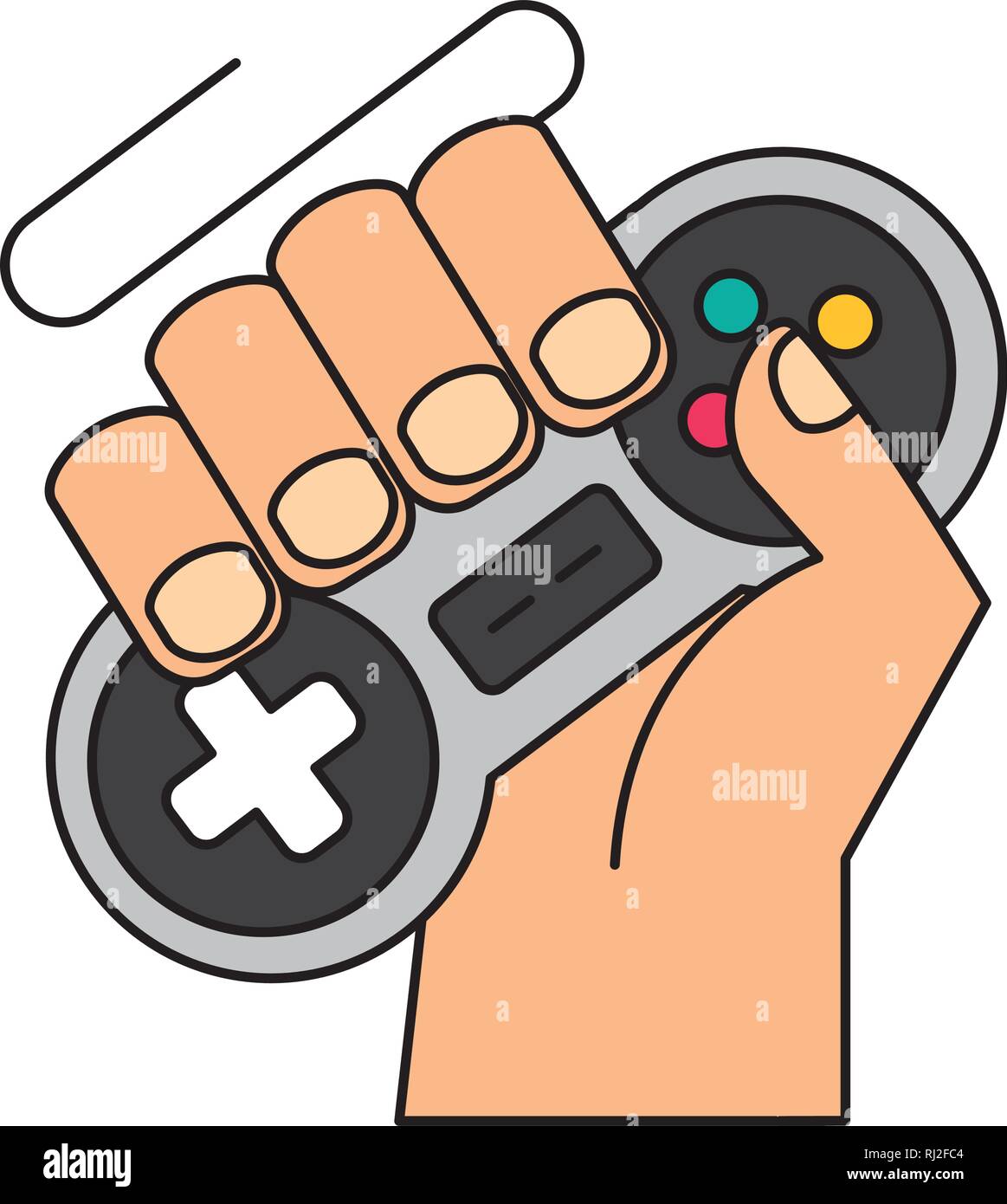 hand with controller video game Stock Vector Image & Art - Alamy