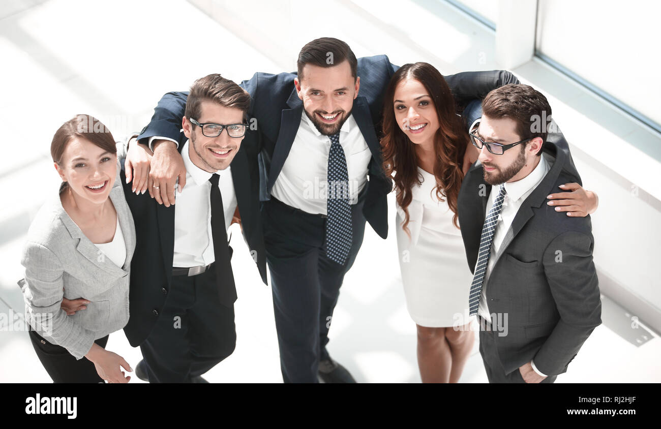 top view. successful business team standing together Stock Photo - Alamy