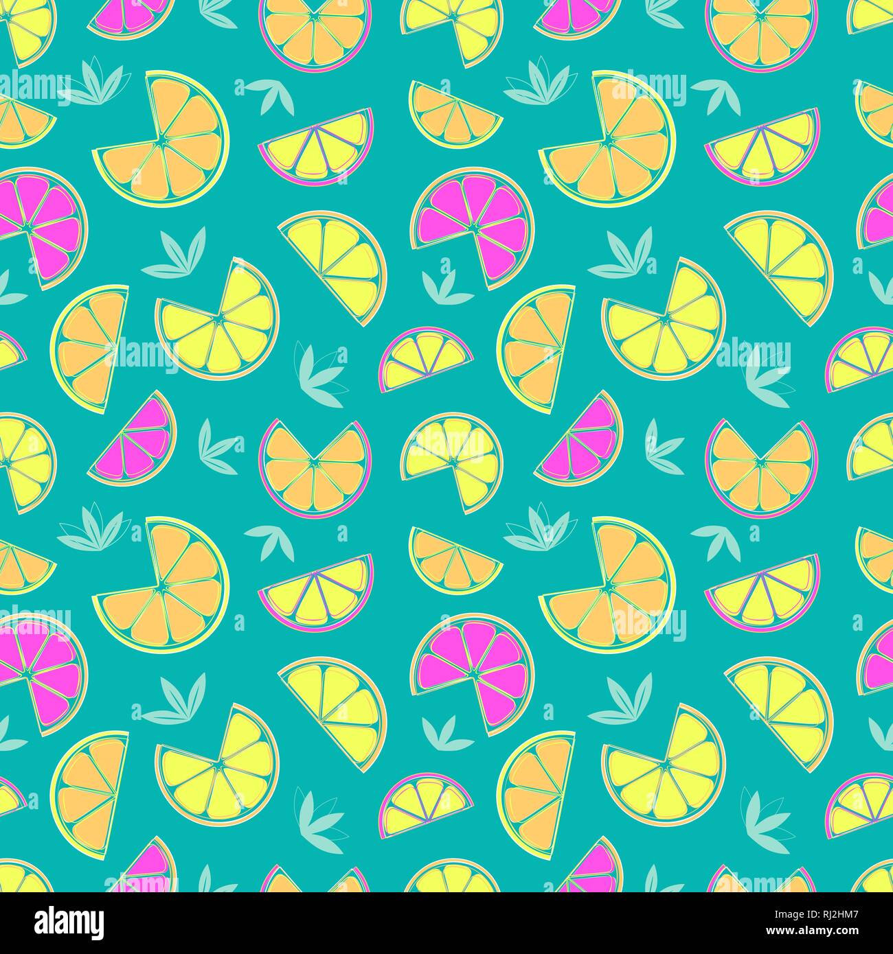 Hand drawn sliced citrus seamless pattern Stock Vector Image & Art - Alamy