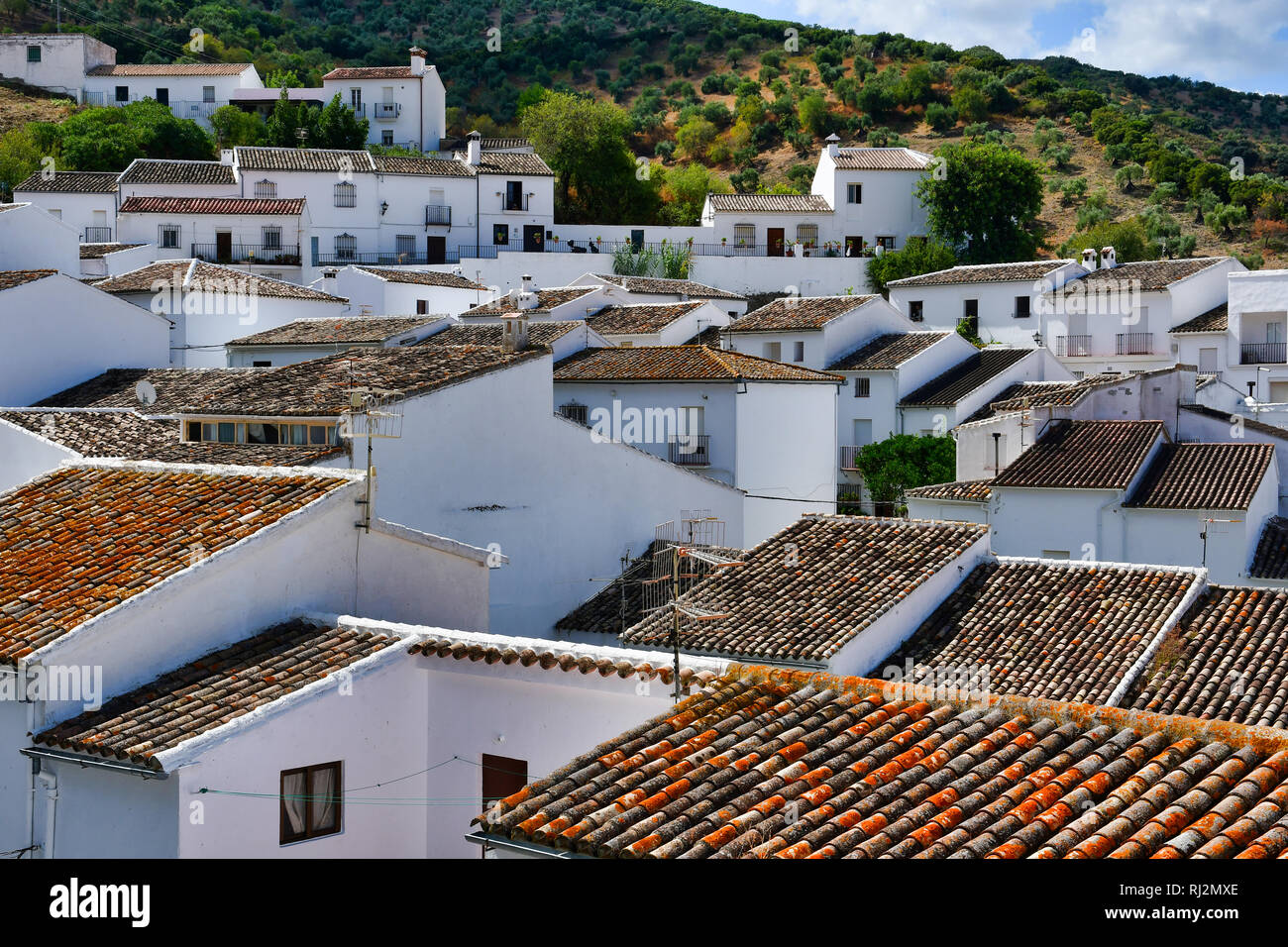 Spanish white village rooftops Stock Photo - Alamy