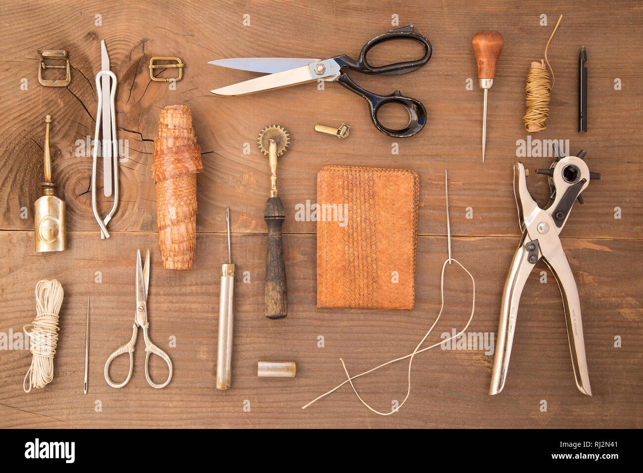 Leather craft tools hi-res stock photography and images - Alamy
