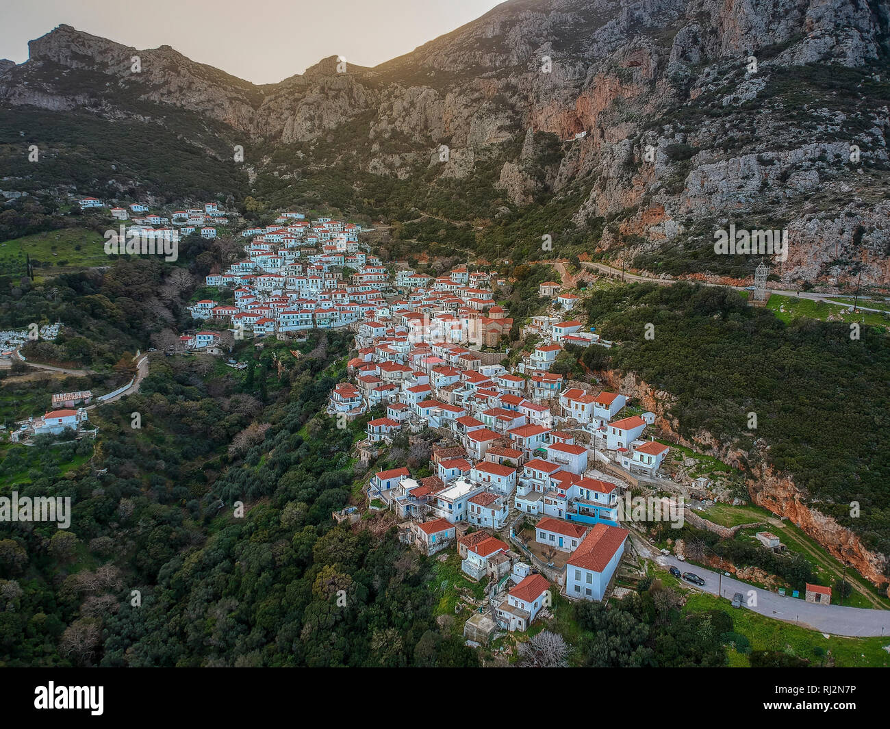 the Historical Byzantine village Velanidia near cape Malea, Greece. In ...