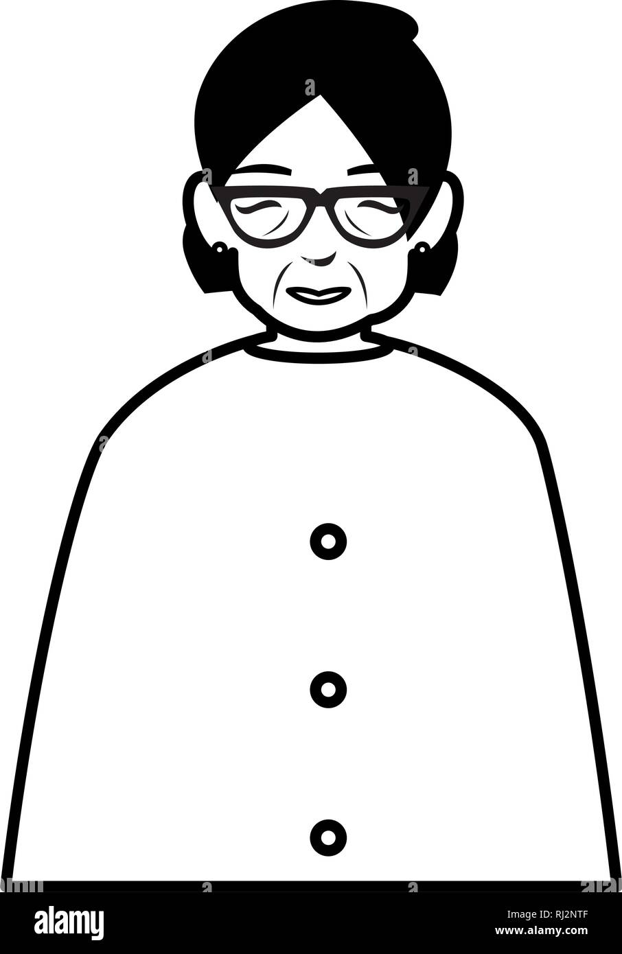 cute grandmother avatar character vector illustration design Stock ...