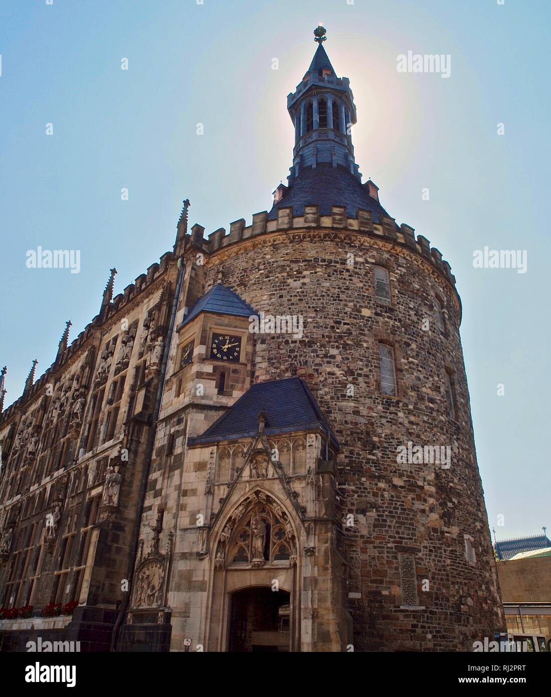 Historic city hall of Aachen in Germany with blue sky Stock Photo - Alamy
