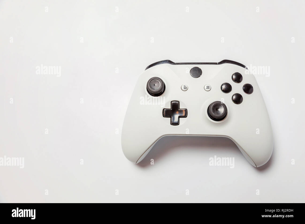 White joystick gamepad, game console isolated on white background ...