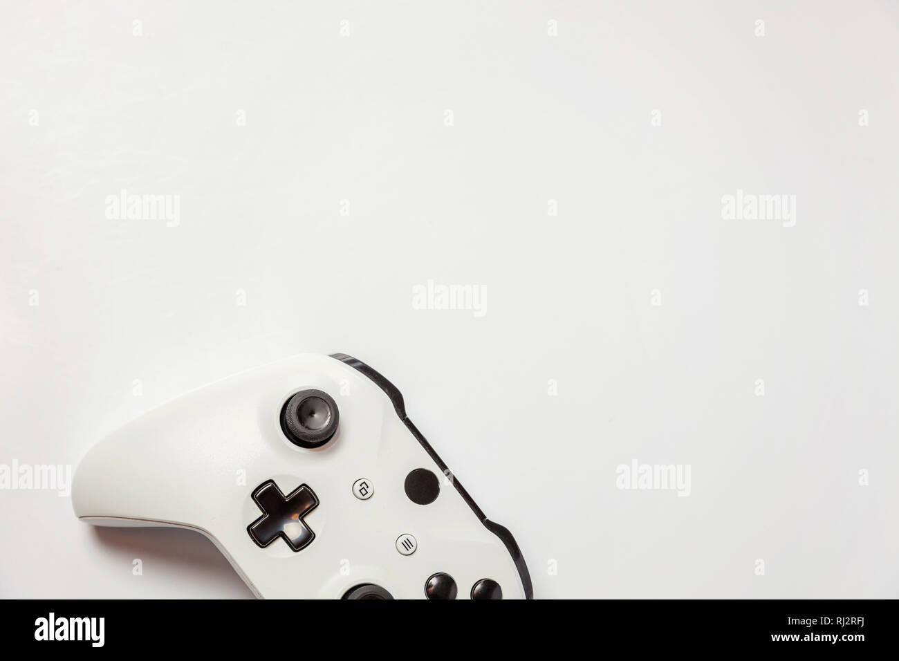 White joystick gamepad, game console isolated on white background ...