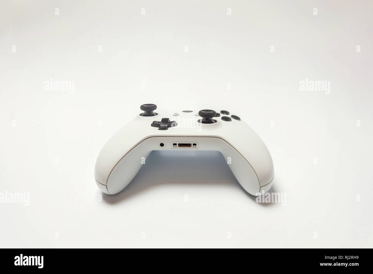 White Joystick Gamepad Game Console Isolated On White Background Computer Gaming Technology