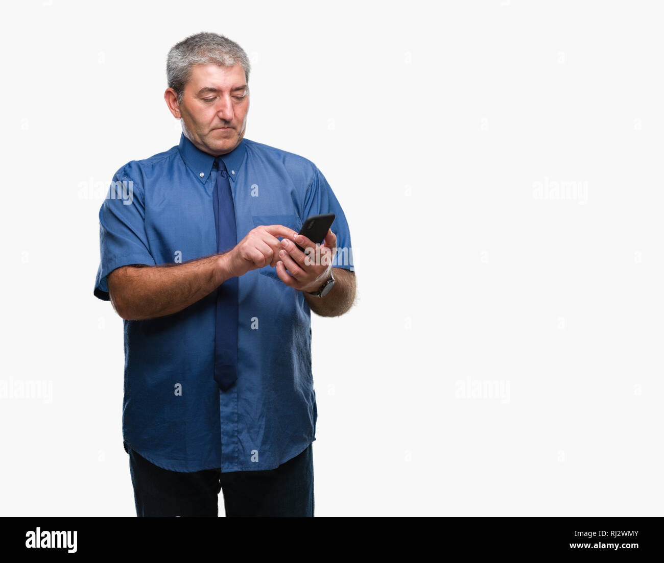 Angry senior man using Cut Out Stock Images & Pictures - Alamy