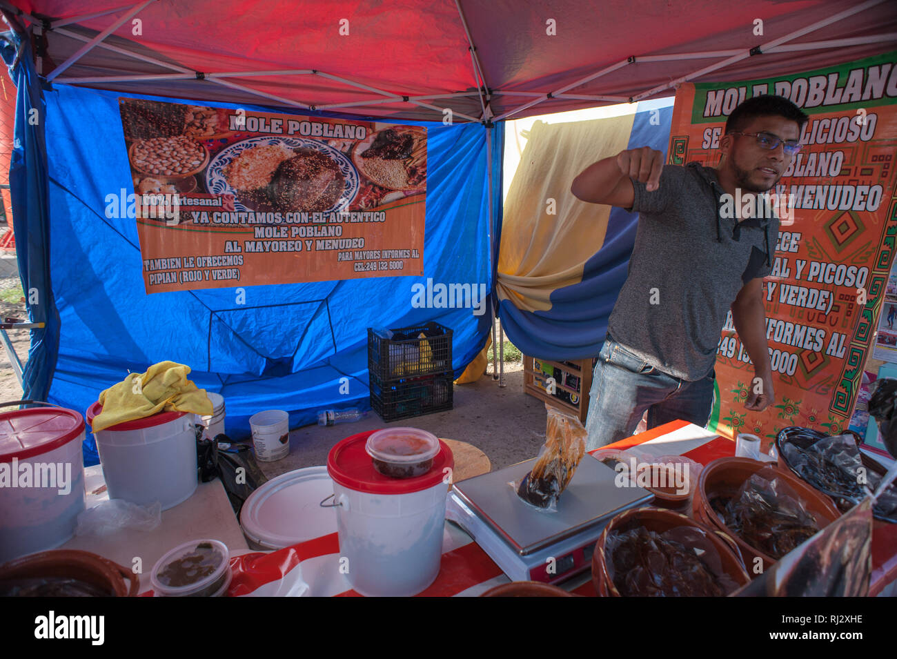Tijuana, Mexico: Mole poblano, street market. Playas Stock Photo - Alamy