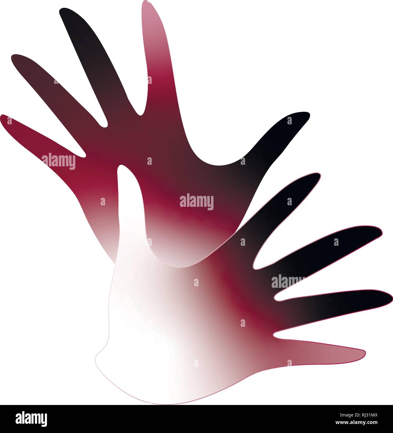 Deaf hand gesture language symbol. Two vector arms icon design Stock ...