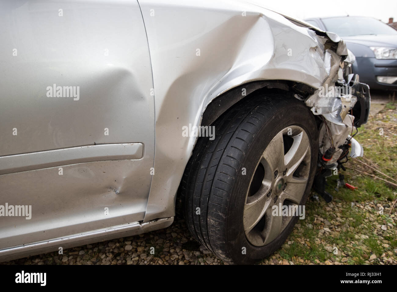 Car Crash; Damage and details after a vehicle accident Stock Photo - Alamy