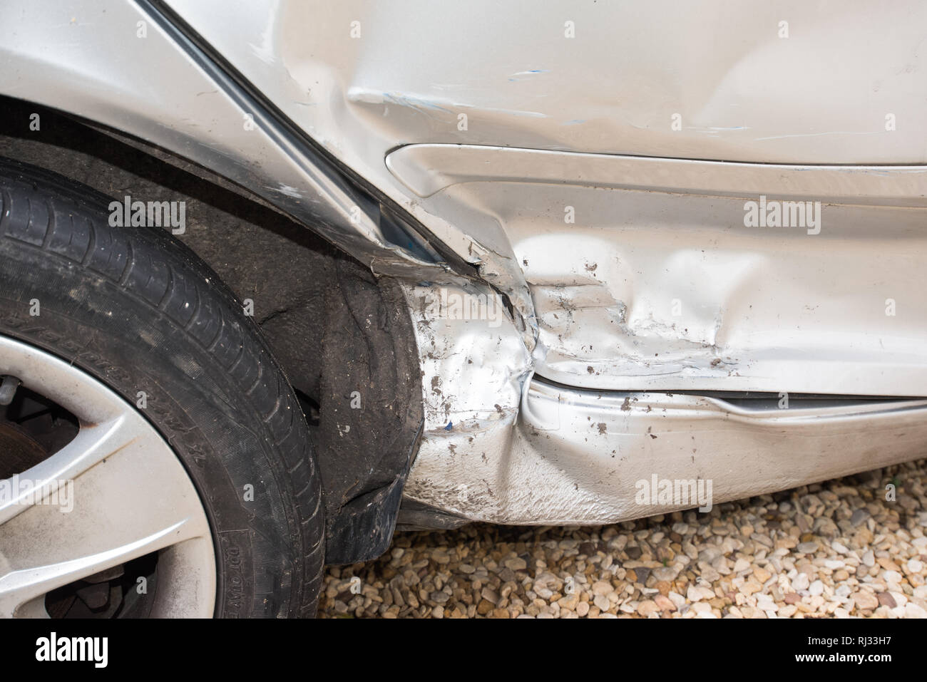 Car Crash; Damage and details after a vehicle accident Stock Photo - Alamy