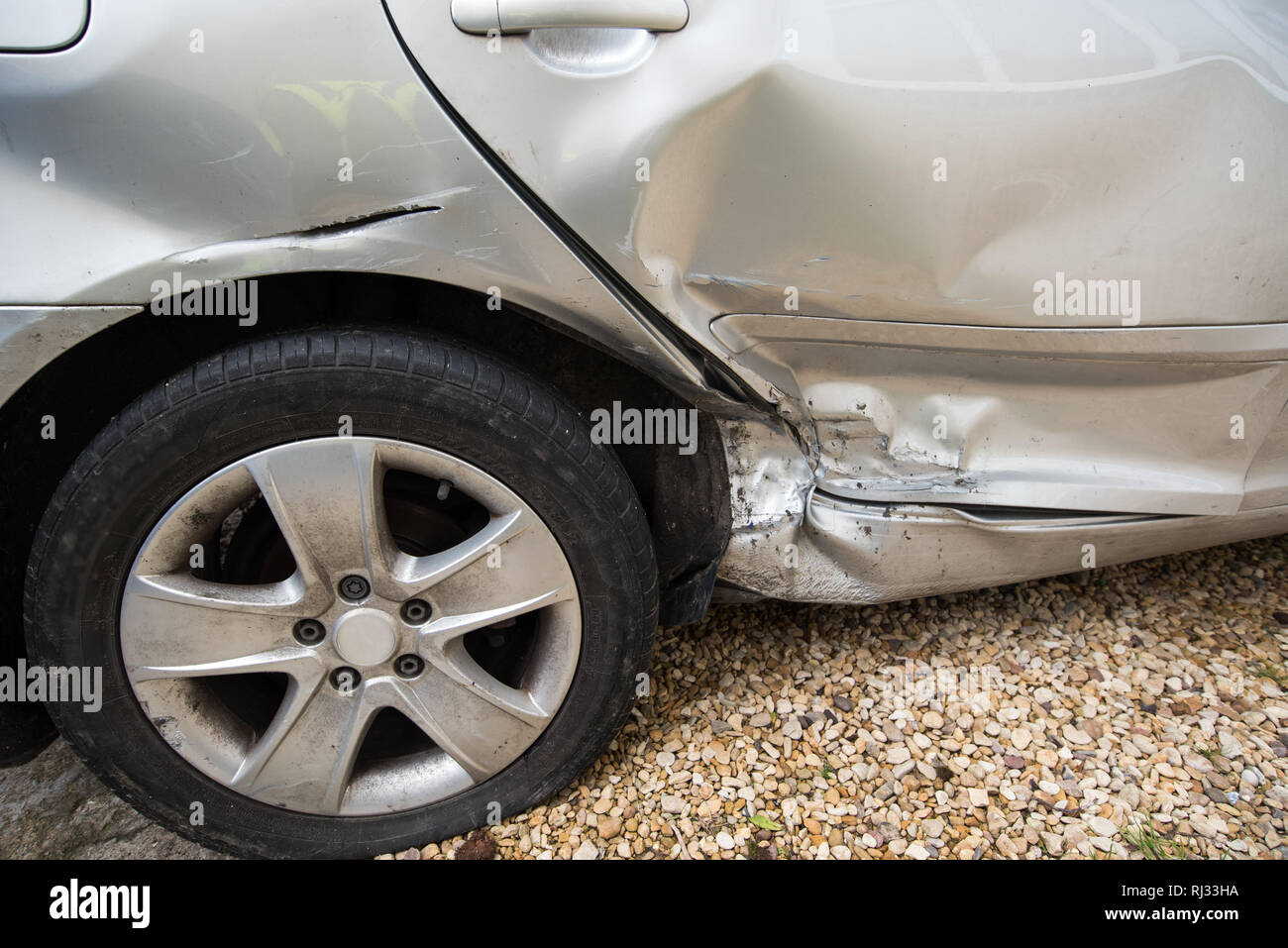 Car Crash; Damage and details after a vehicle accident Stock Photo - Alamy