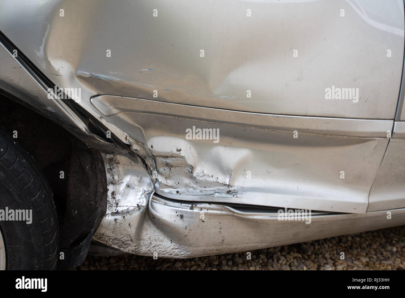 Car Crash; Damage and details after a vehicle accident Stock Photo - Alamy